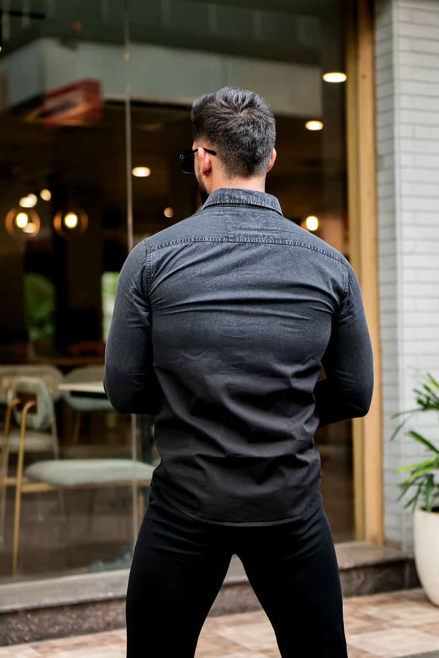 Dark Grey Acid Wash Double Shade Cotton RFD Shirt – Trrendo
