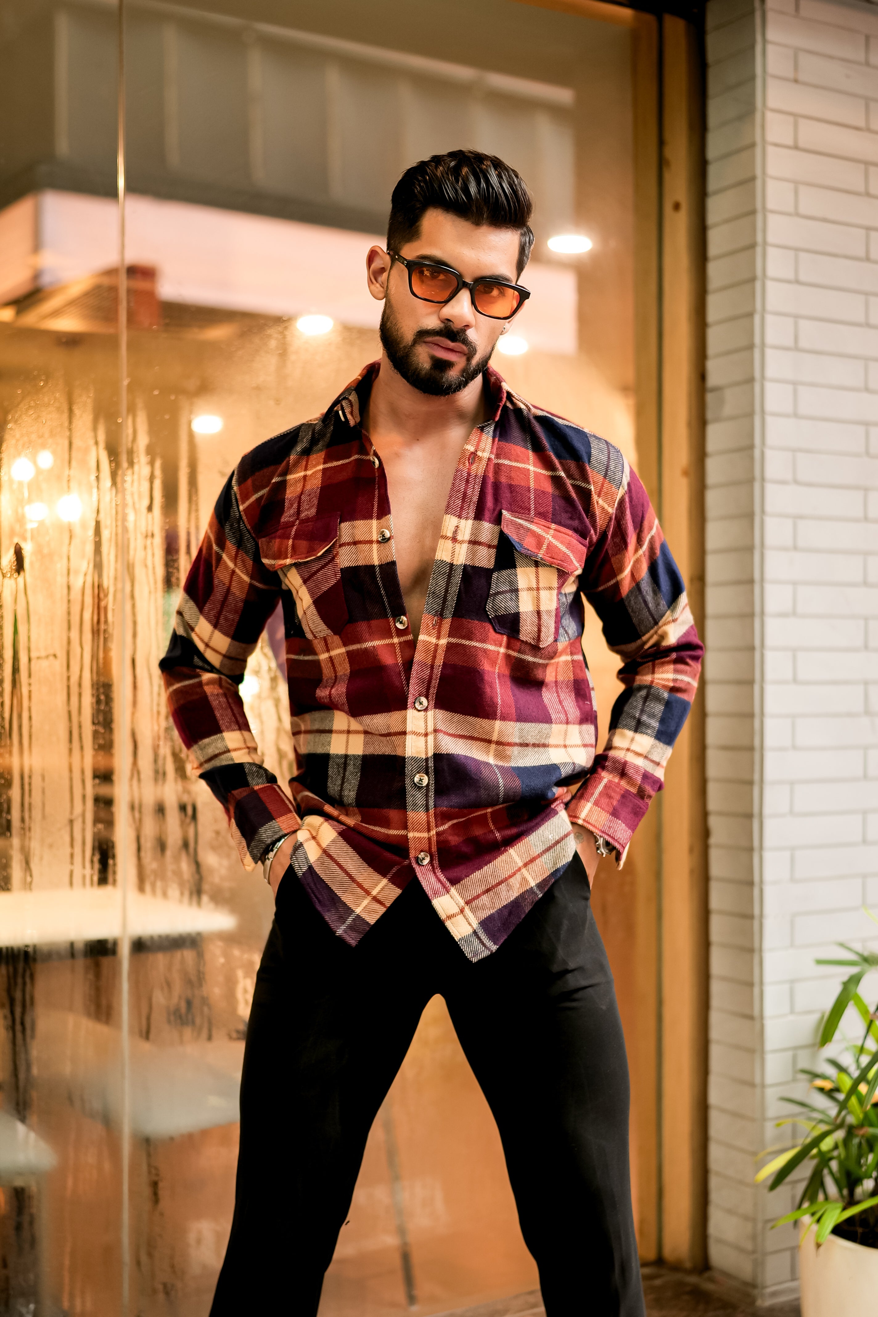 Red Semi-Winter Checkered Shirt – Trrendo