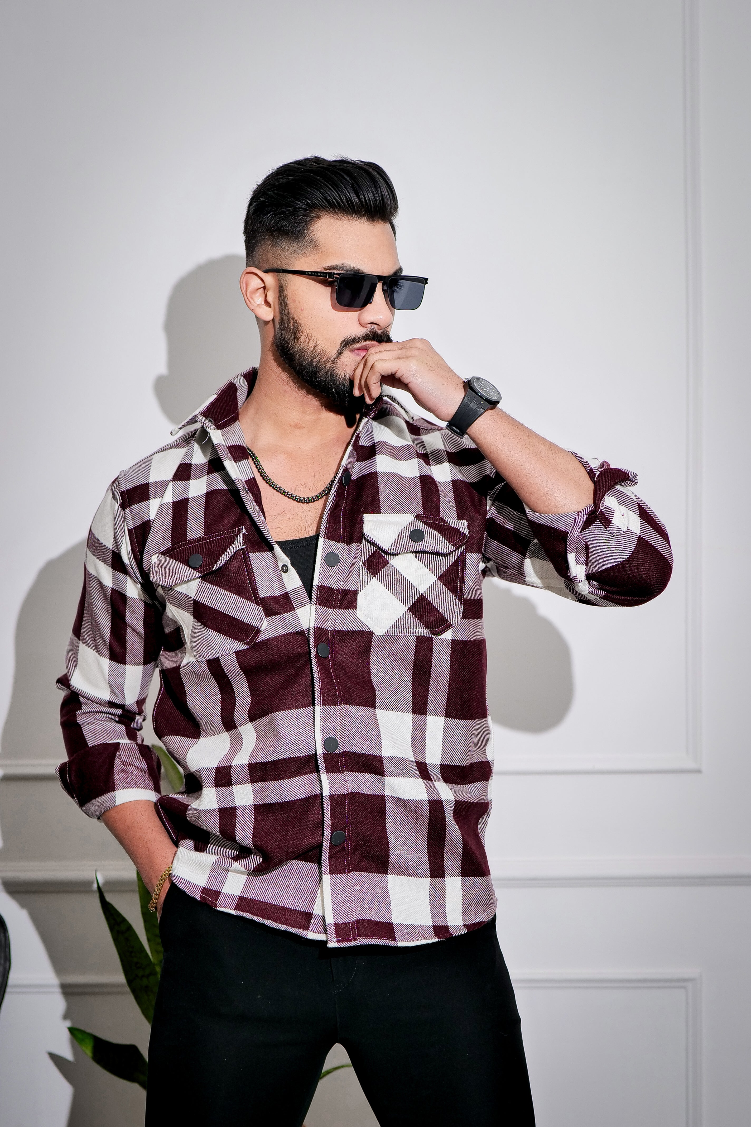 Maroon Winter Checkered Shirt – Trrendo